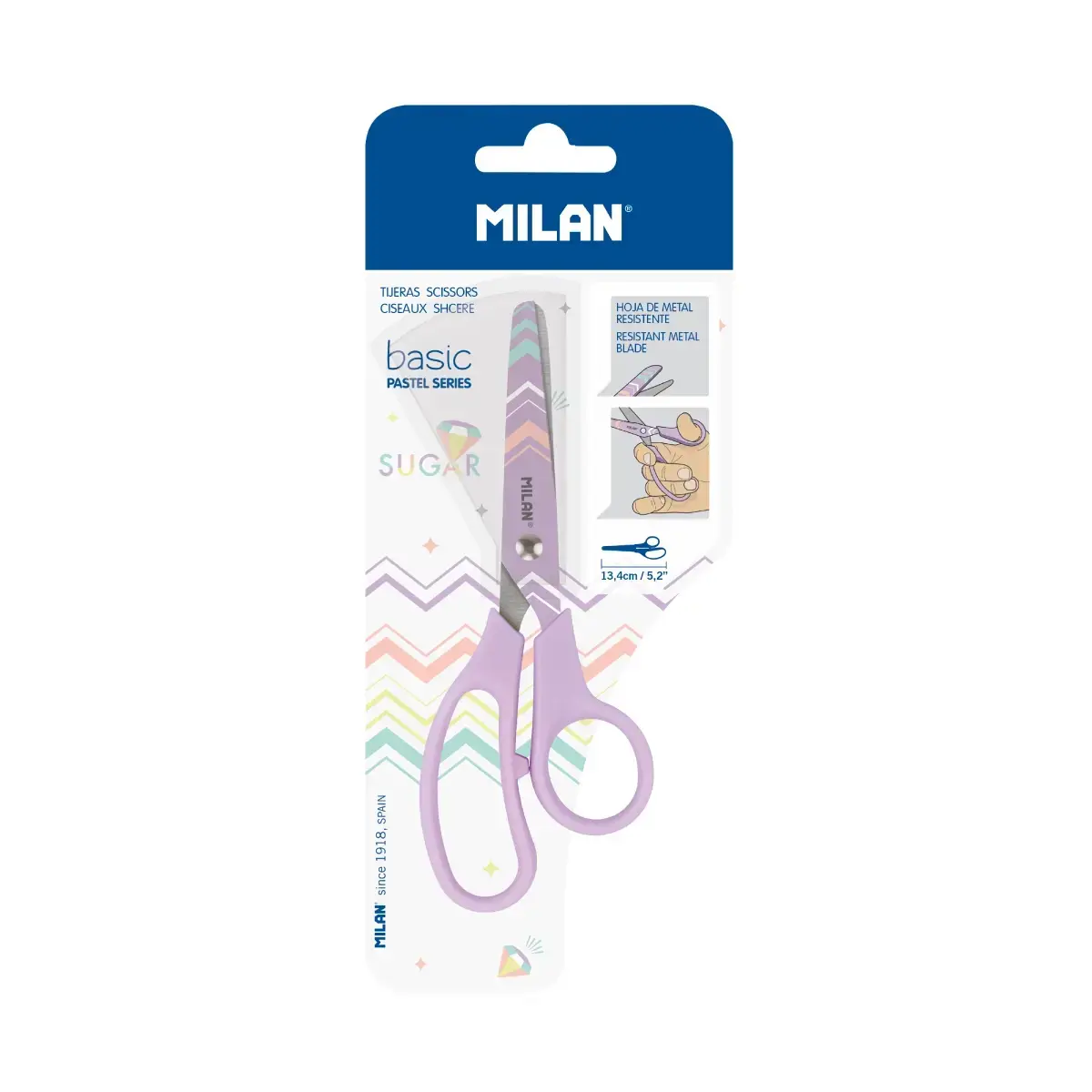 Blister pack Basic Pastel scissors, lilac