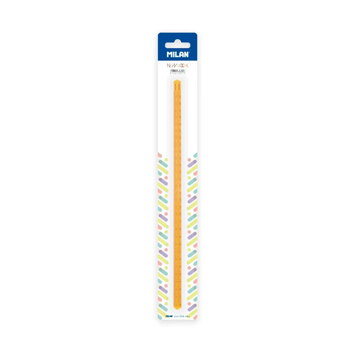 Triangular transparent ruler 30 cm New Look series, orange