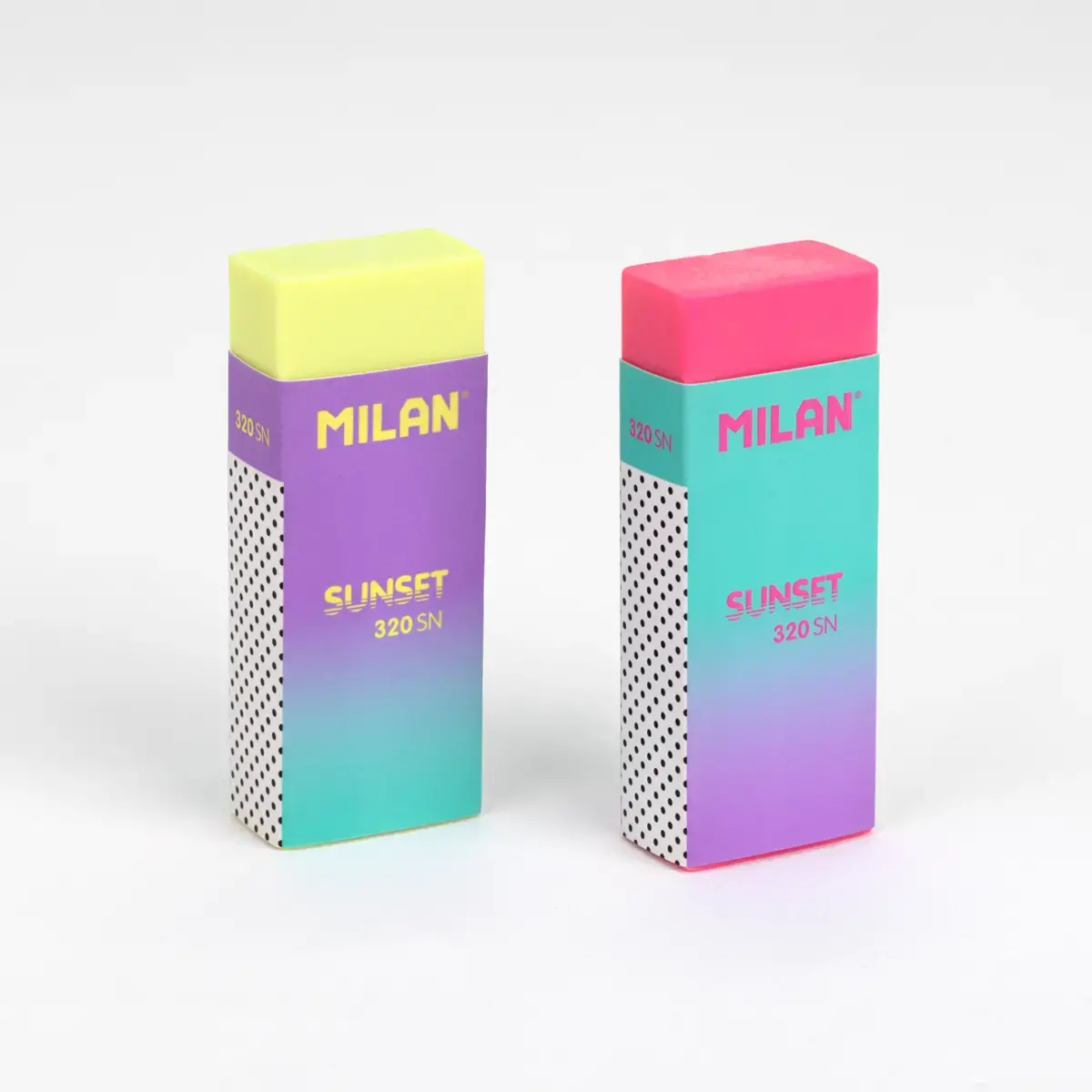Blister pack 2 nata® 320 erasers, Sunset series