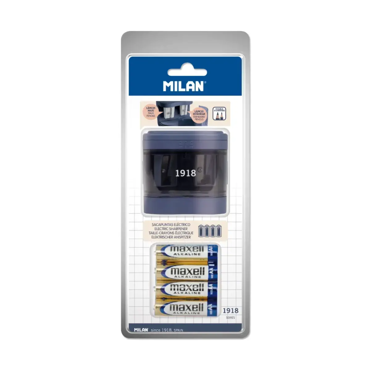 Blister pack MAXI-REGULAR electric pencil sharpener (batteries included ...