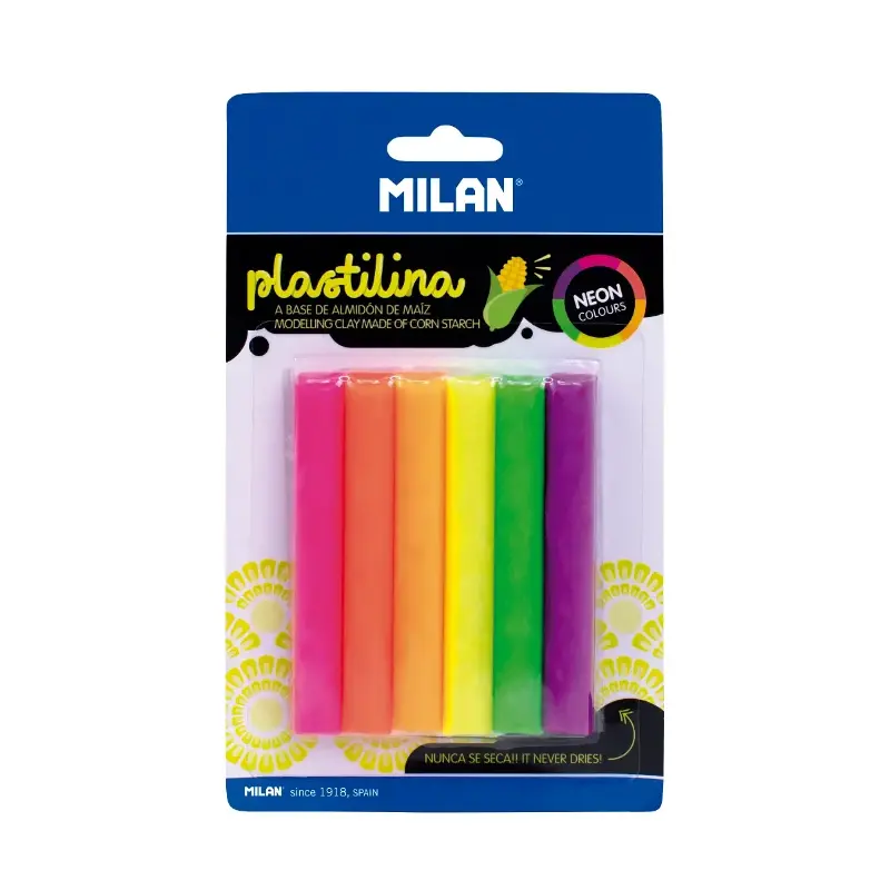 Blister pack 6 modelling clay sticks in Neon colours (70 g)