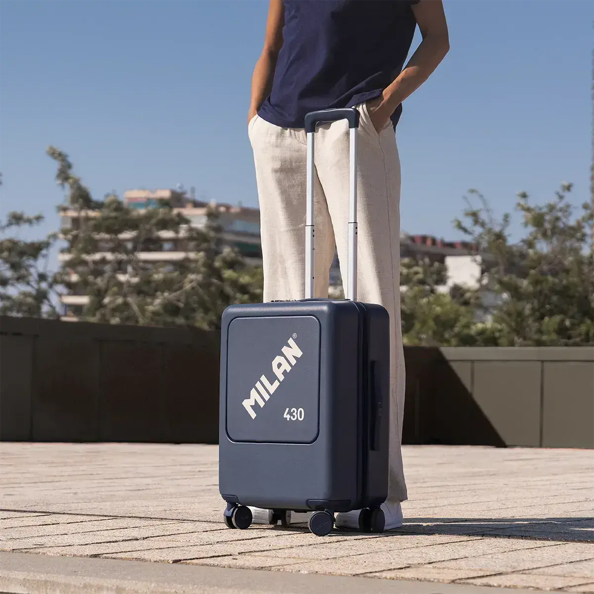 Maleta cabina rígida 55 cm, MILAN 430 since 1918, azul
