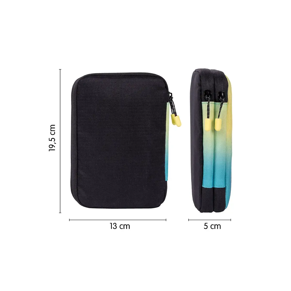 Plumier 2 pisos con contenido colección Sunset, negro