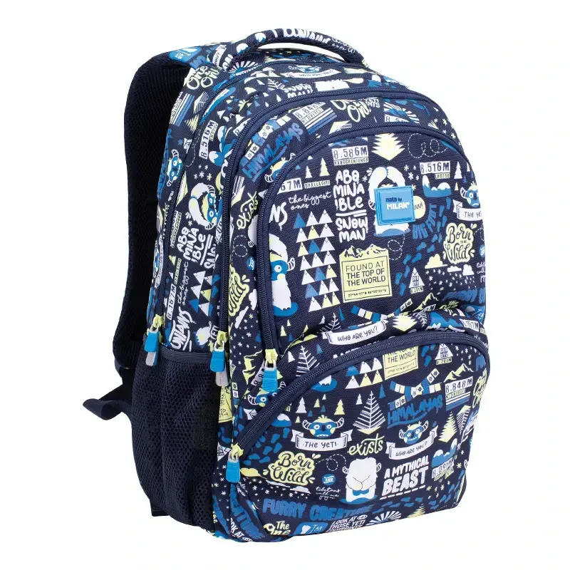 Mochila escolar 4 cremalleras (25 l) serie especial The Yeti, azul marino