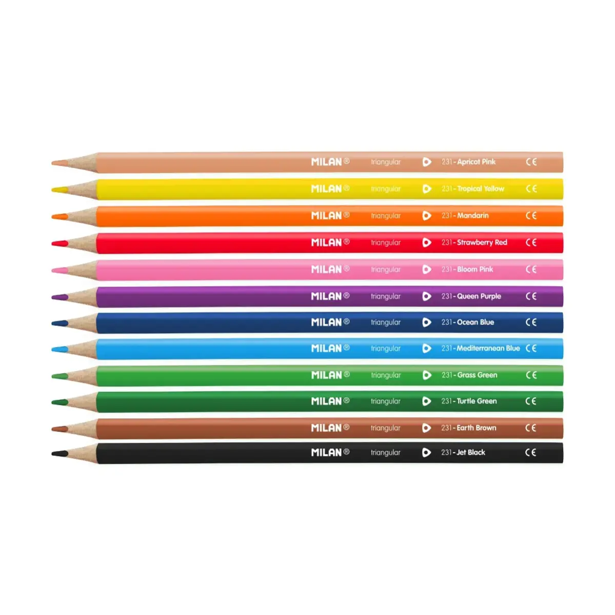 Caja 12 lápices de colores triangulares (diseño árbol)