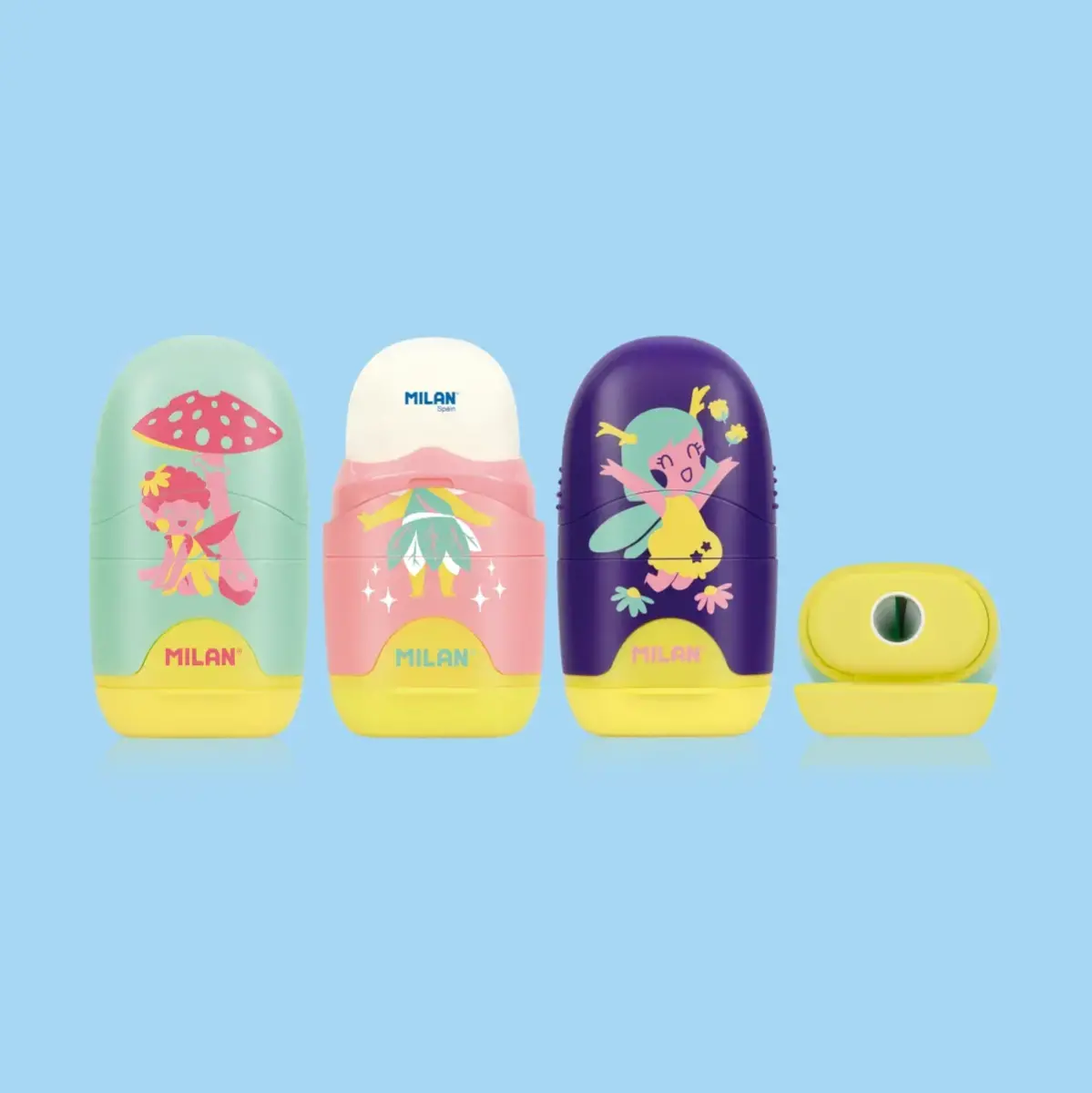 Display box 16 eraser with pencil sharpener CAPSULE Fairy Tale special ...